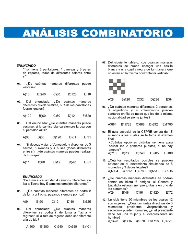 Analisis Combinatorio | PDF
