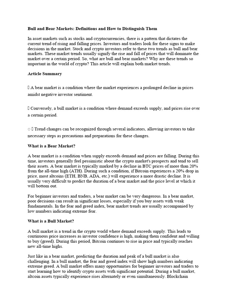 Understanding Bull and Bear Markets | PDF | Market Trend | Cryptocurrency