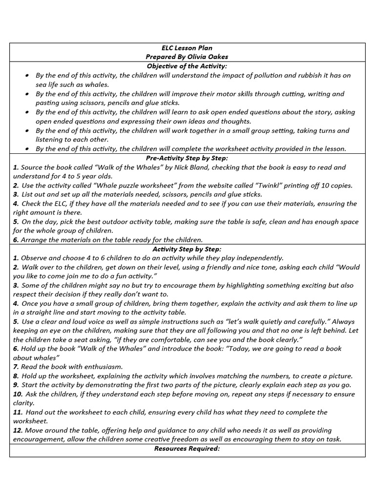 2 Elc Lesson Plan Download Free Pdf Lesson Plan