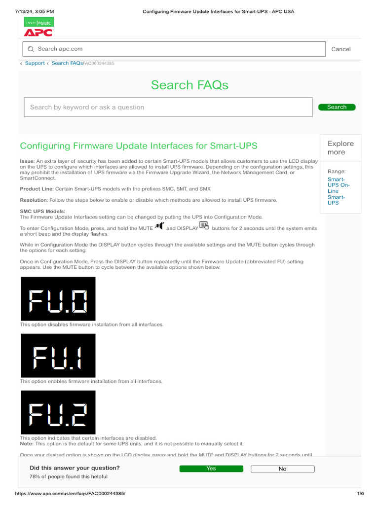 Configuring Firmware Update Interfaces For Smart-UPS - APC USA | PDF ...