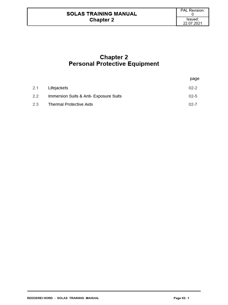 Chapter 02 NORD Personal Protective Equipment | PDF