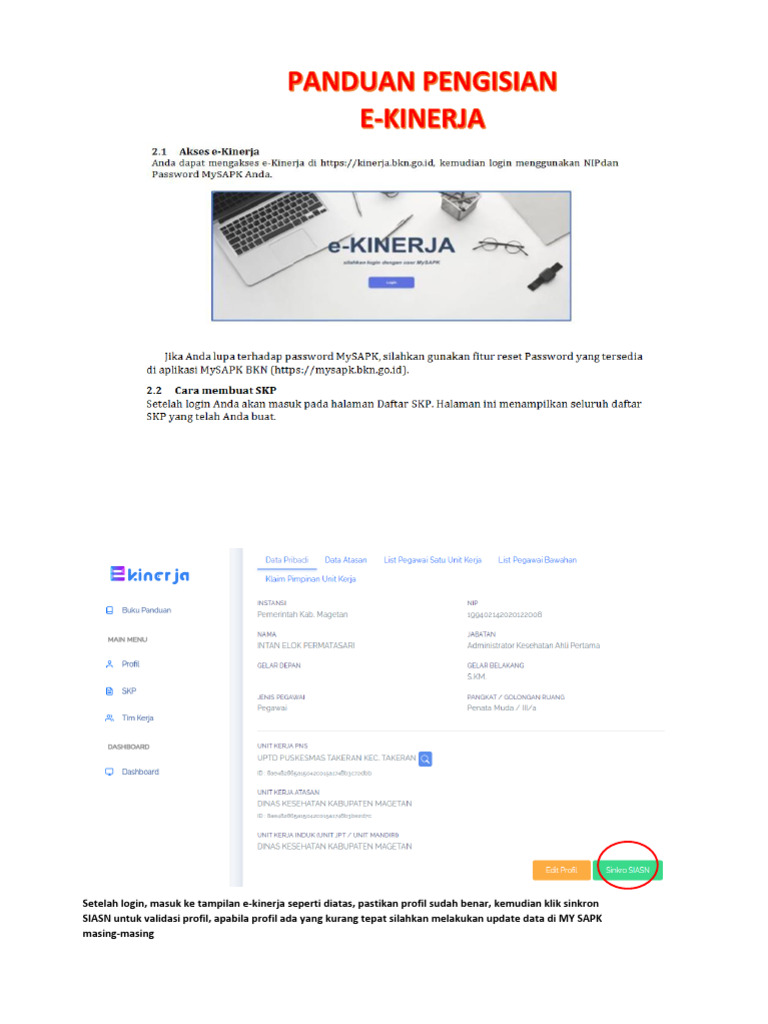 Panduan Ekinerja BKN | PDF