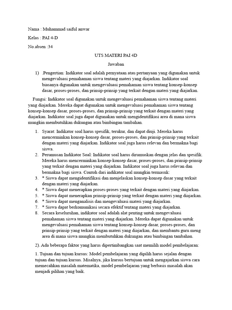 Muhammad Saiful Anwar - 34 | PDF | Sains & Matematika