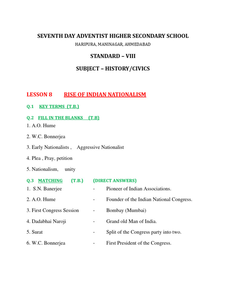 Chapter 8 History | PDF | British Raj | All India Muslim League