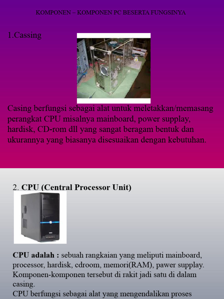 KOMPONEN_KOMPONEN_PC_BESERTA_FUNGSINYA | PDF