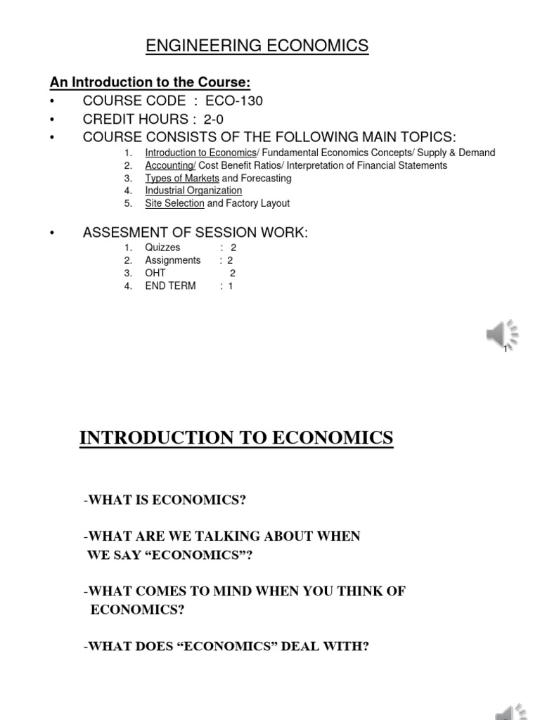 Engineering Economics - Lecture One | PDF | Economics | Consumption ...