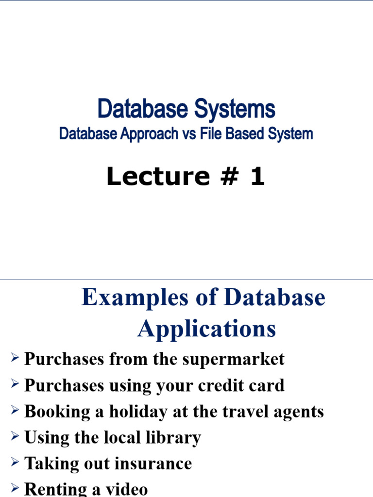 Lecture 1 W1 | PDF | Databases | Programming