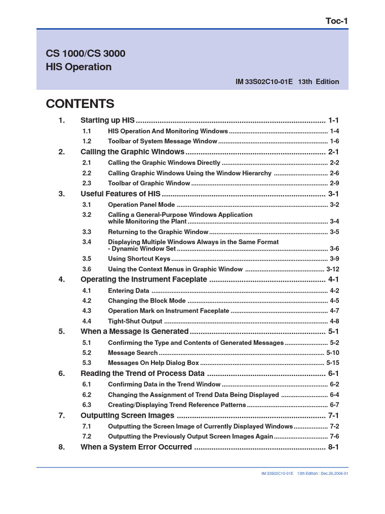 CS 1000/CS 3000 HIS Operation: IM 33S02C10-01E 13th Edition | PDF | Button (Computing) | Window ...