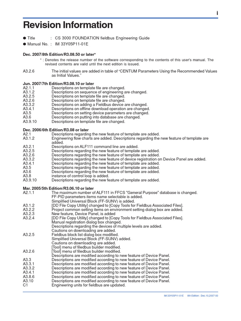 Revision Information: Dec. 2007/8th Edition/R3.08.50 or Later | PDF | Information Technology ...