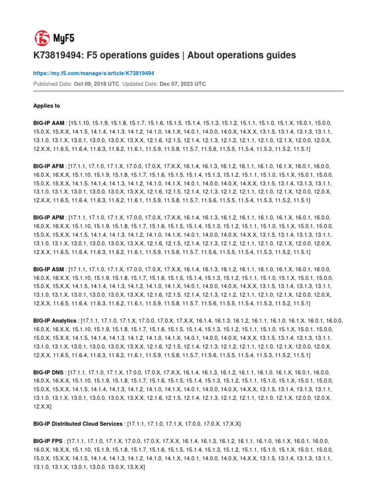 F5 Operations Guides About Operations Guides | PDF | Shell (Computing) | Command Line Interface