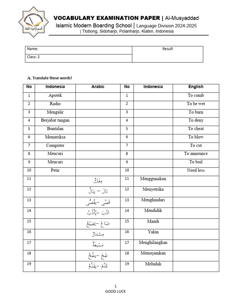 Soal Kelas 2 | PDF | Languages | Foreign Language Studies