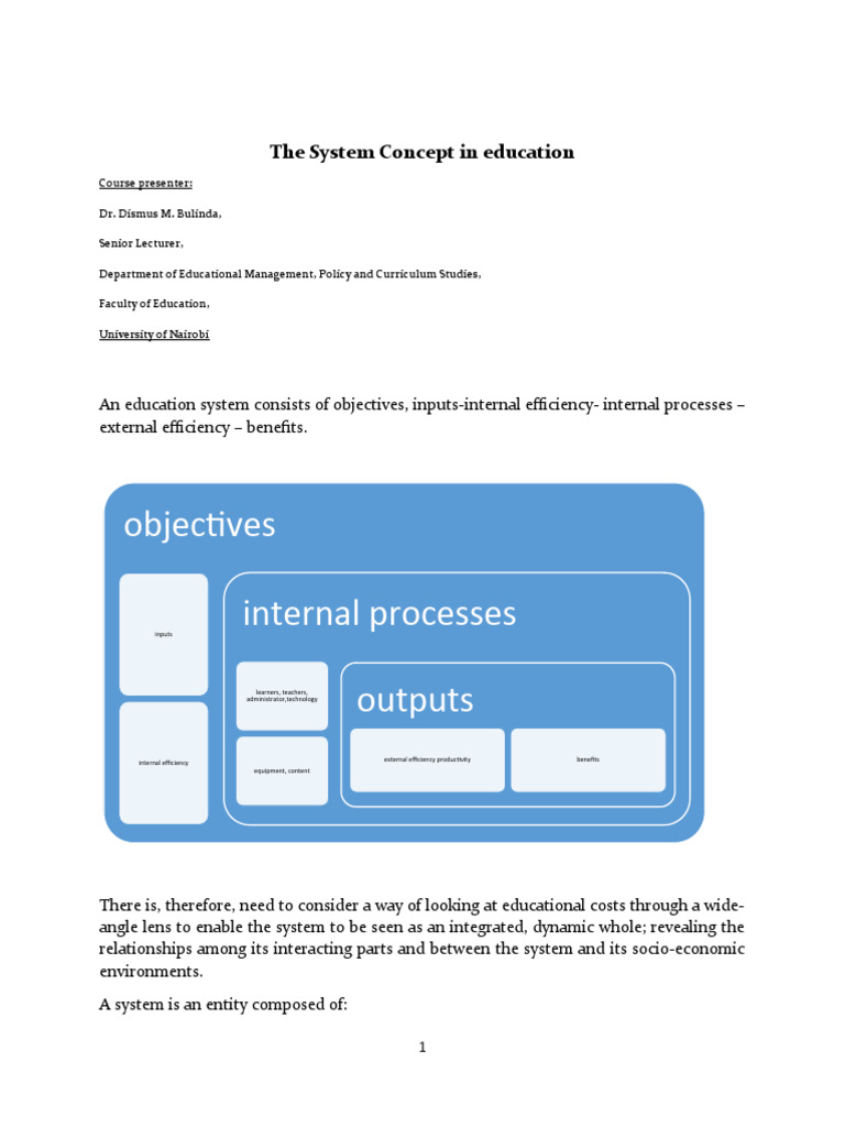1 C System Approach 1 | PDF | System | Welfare