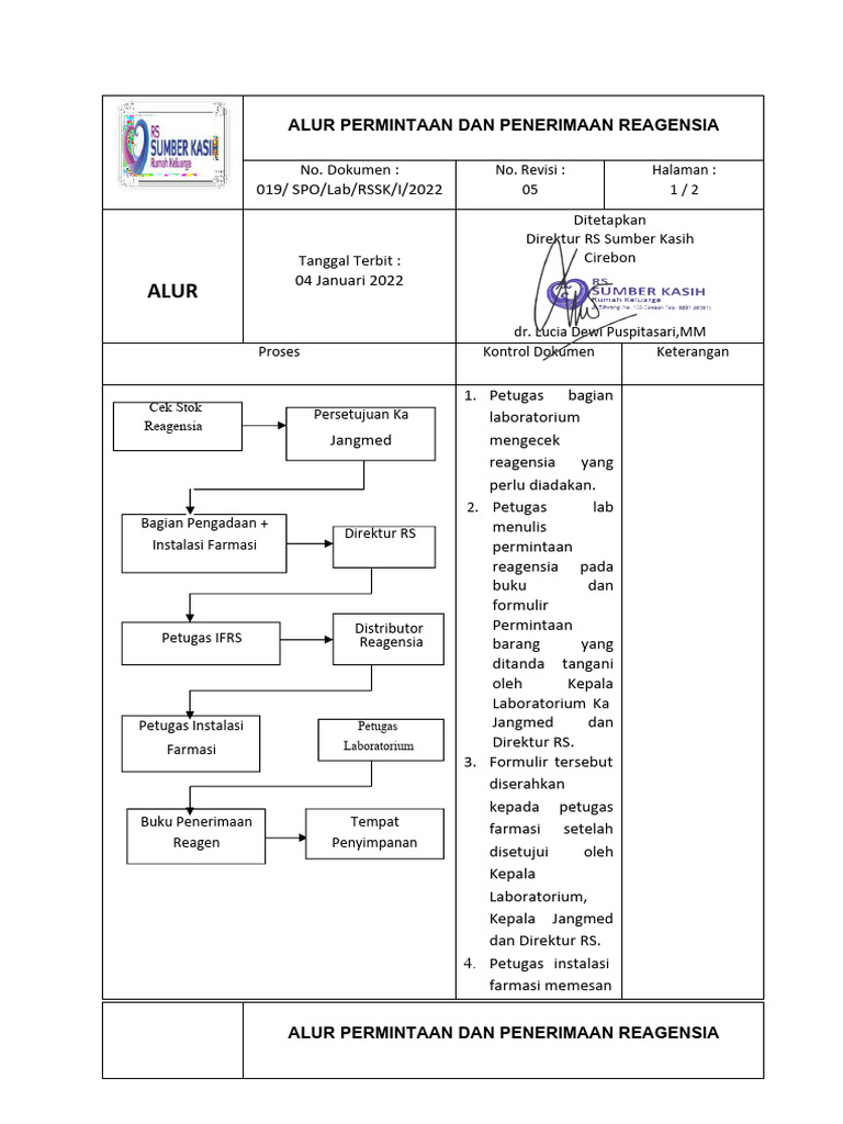Alur Permintaan Dan Penerimaan Reagensia | PDF