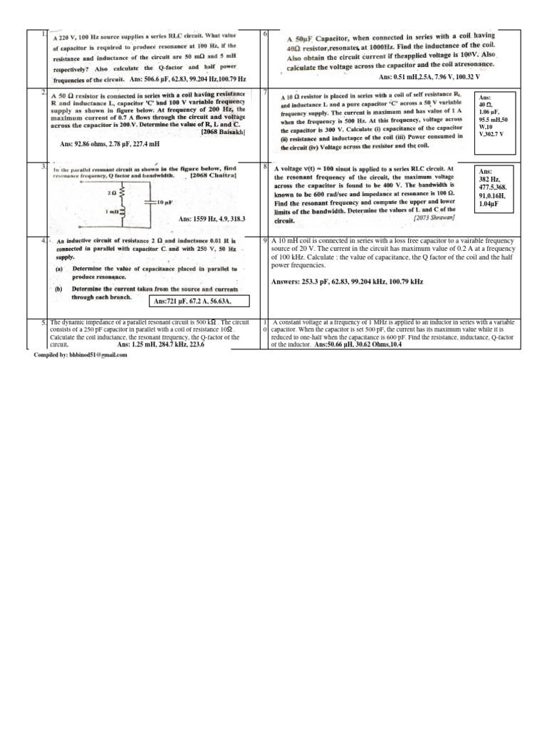 Resonance | PDF | Inductor | Series And Parallel Circuits