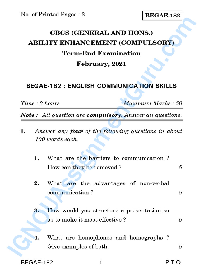 BEGAE 182 June2010 June2023 | PDF | Communication | Linguistics