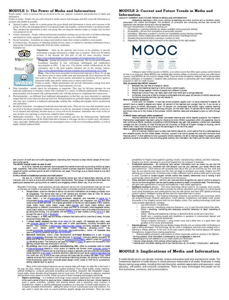 Module 1-3 Lectures 2020-2021 | PDF | Apple Watch | 3 D Printing