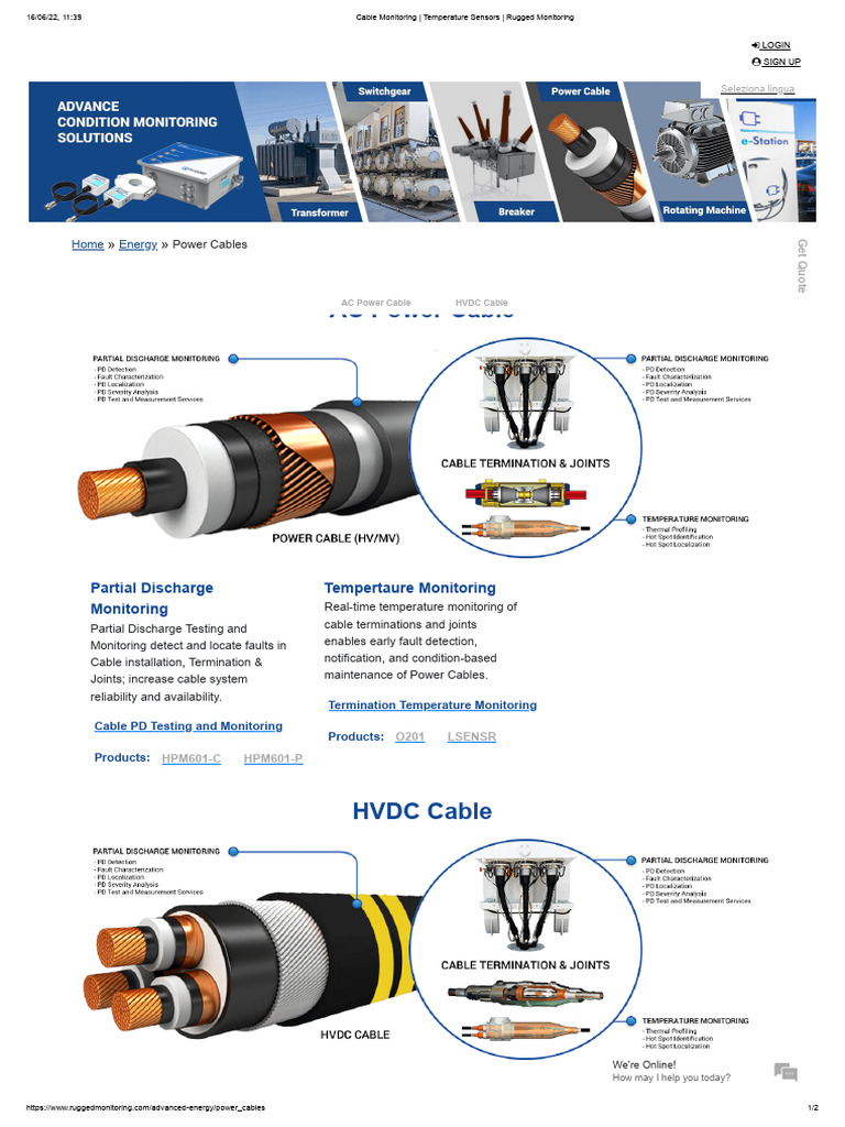 Cable Monitoring - Temperature Sensors - Rugged Monitoring | PDF | High ...