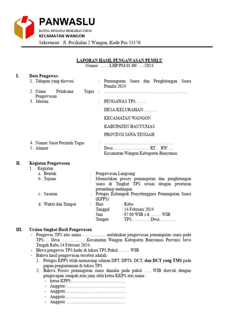 Form LHP 14 Februari 2024 | PDF