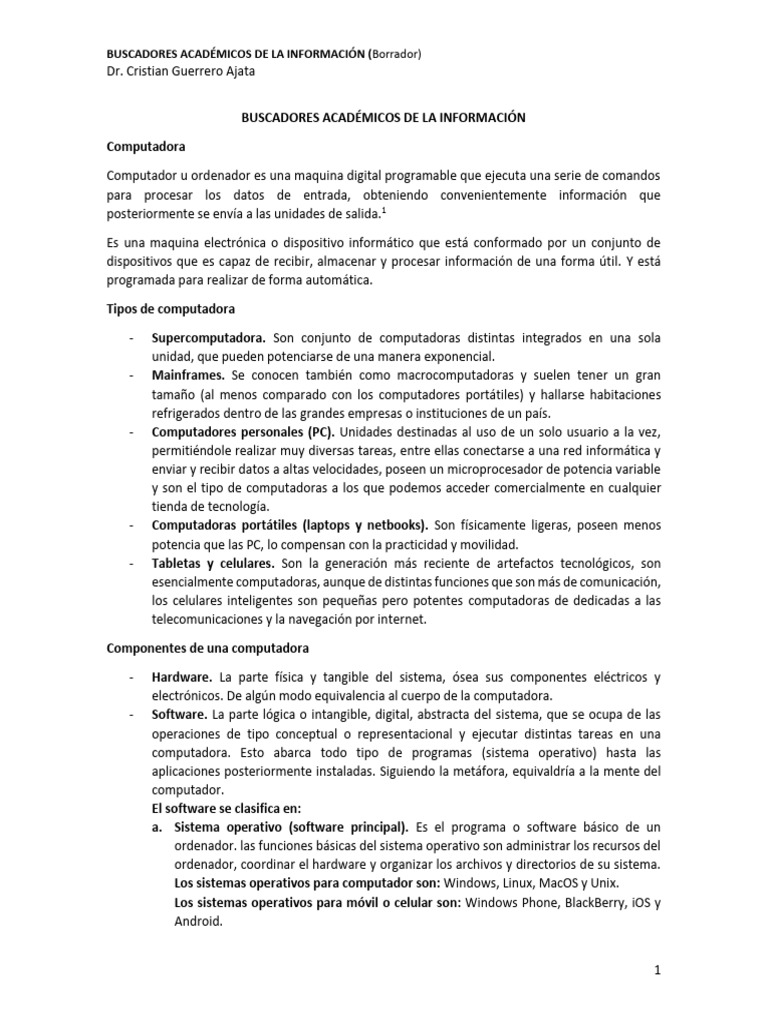 Buscadores Académicos y Computadoras | PDF | Red mundial | Internet y web
