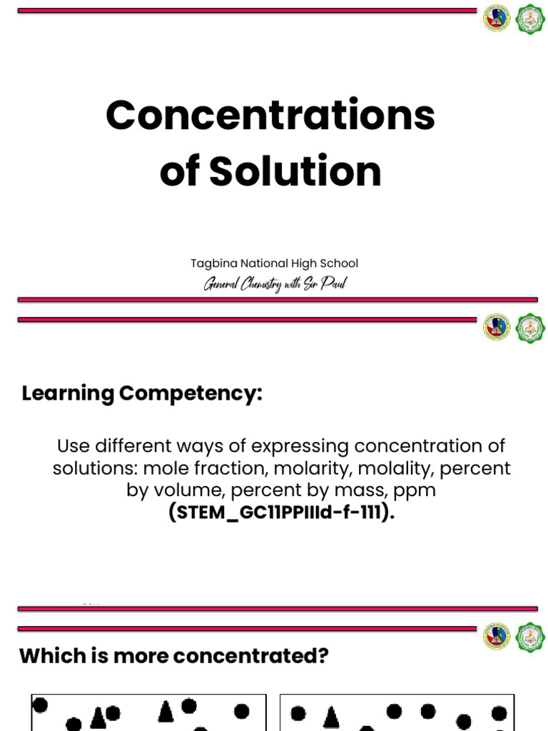 Concentrations of Solution | PDF | Concentration | Molar Concentration