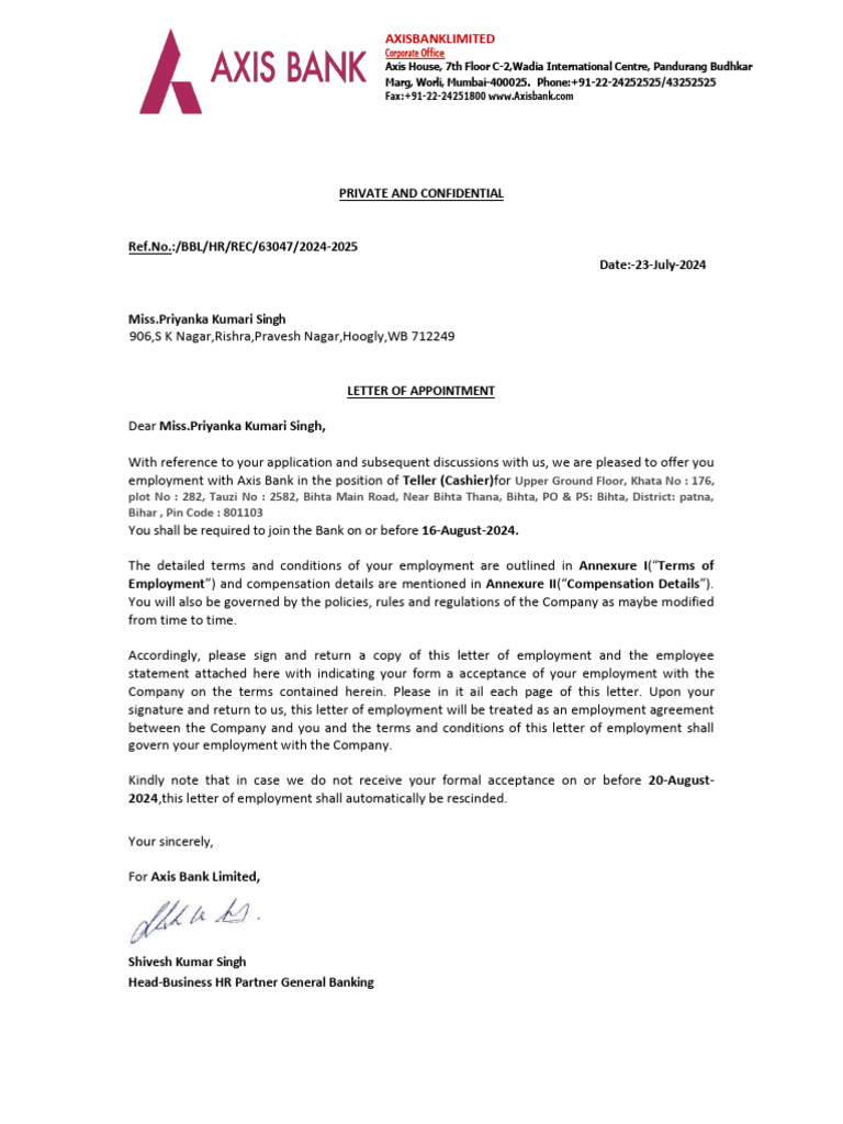 Priyanka Kumari Singh Axis Bank Bihar | PDF | Breach Of Contract | Arbitration