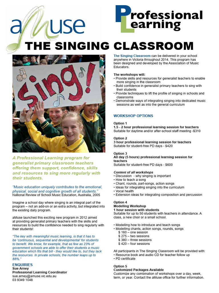 Singing Classroom Instruções para Os Pais | PDF | Teachers | Singing