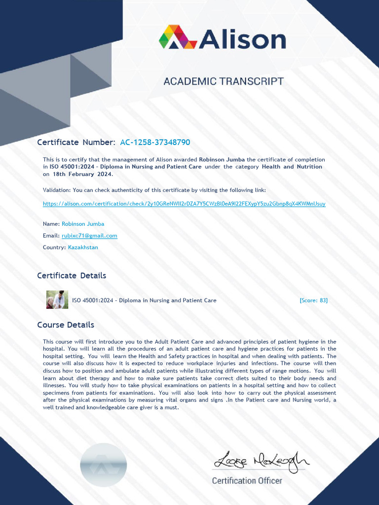 1258-37348790 Transcript | PDF | Nursing | Patient