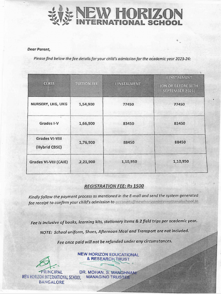 Fee Structure | PDF