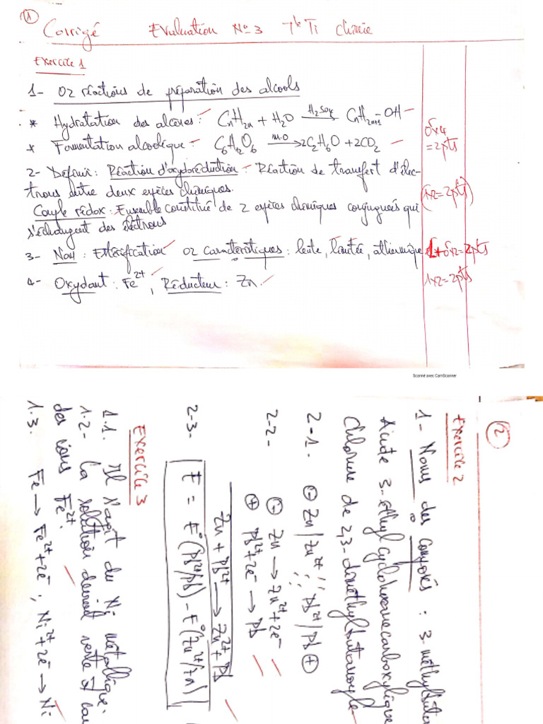 Corrigé Chimie Tle Ti Éval 3 | PDF