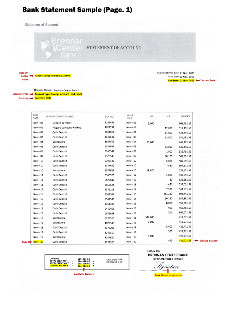 Bank Statement Sample 2 | PDF