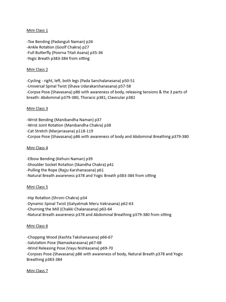 Mini Classes Alsama | PDF | Āstika | Physical Exercise