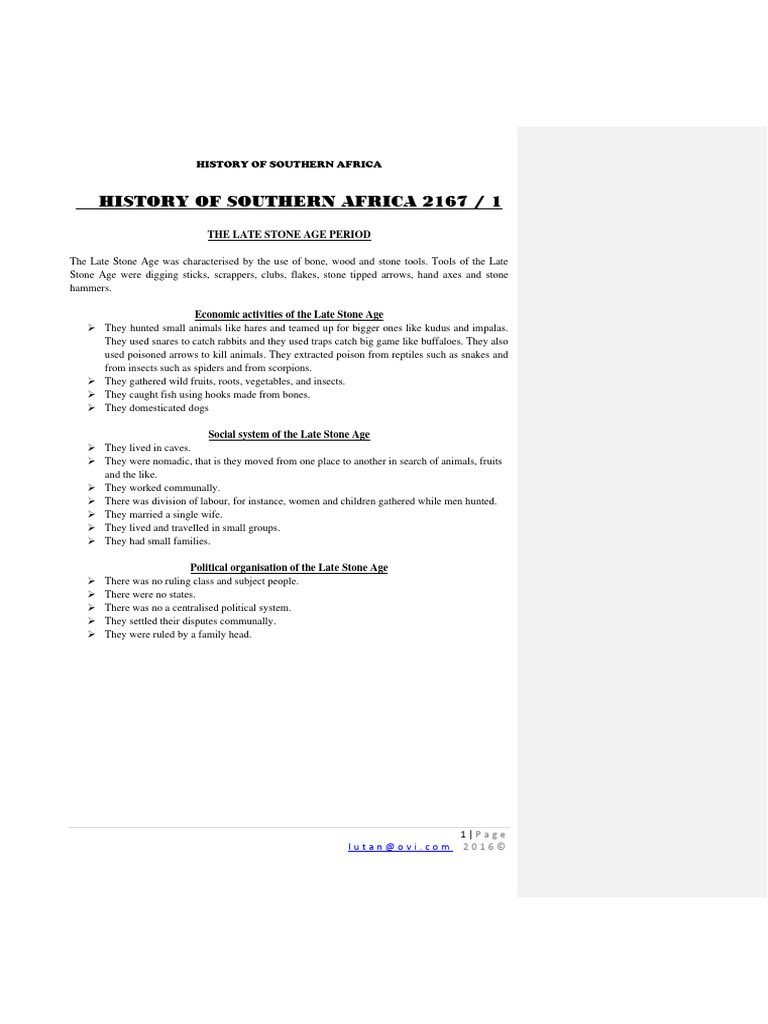 O'LEVEL NOTES History of Southern Africa | PDF | Zimbabwe