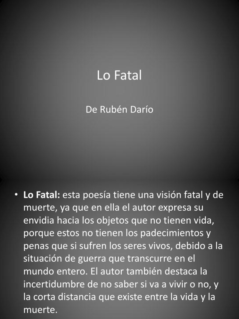 Lo Fatal | Descargar gratis PDF | Poética | Poesía