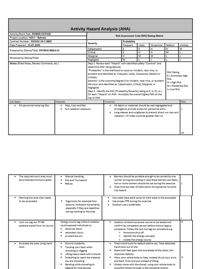 Power Outage Hazard Analysis | PDF | Risk | Occupational Safety And Health