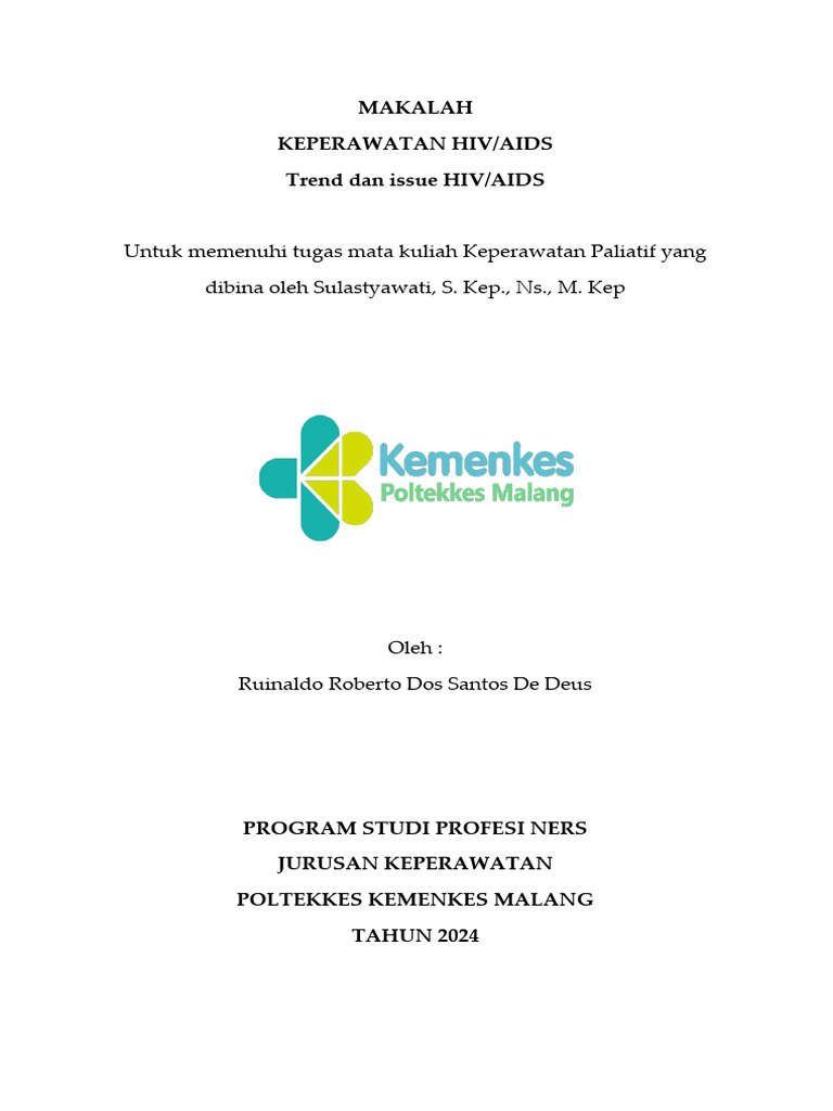 Ruinaldo - Makalah Trend Dan Issue Hiv Aids | PDF | Pengembangan Diri