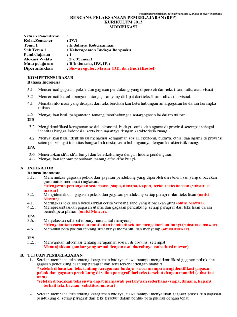 Contoh RPP Adaptasi 2 | PDF | Sains & Matematika