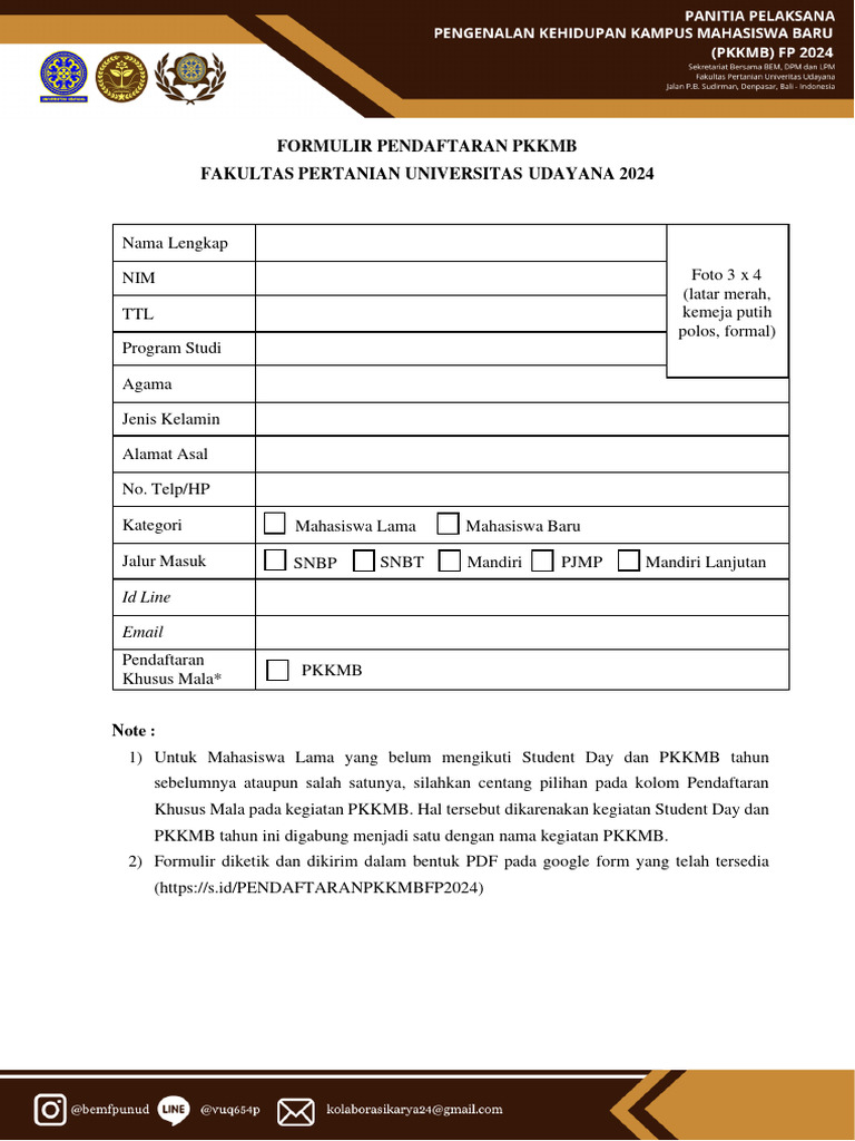 Formulir Pendaftaran PPKMB FP 2024 | PDF
