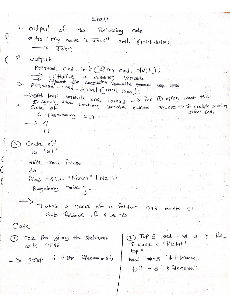 Shell Scripting MCQ Final | PDF