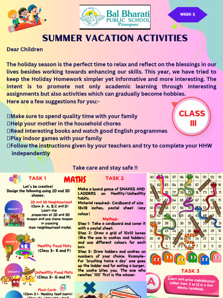 Class Iii - Week 3 - Maths - HHW 2024-25 | PDF | Learning