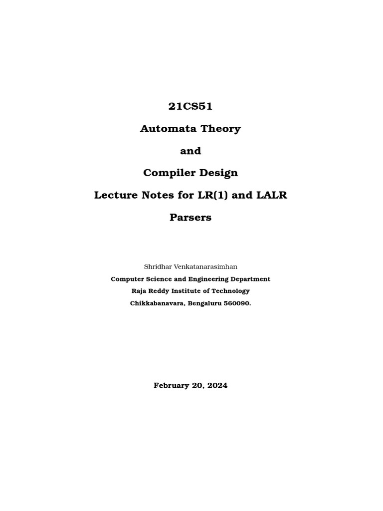 LR 1 Notes | PDF | Parsing | Syntax LR 1 Notes | PDF | Parsing | Syntax