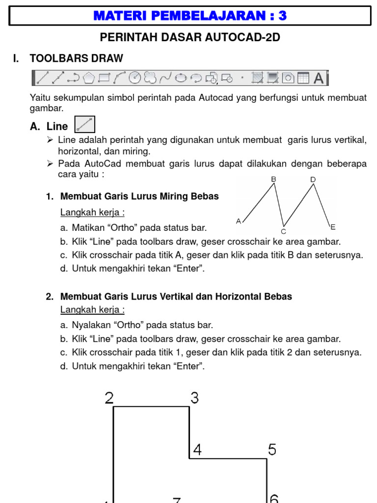 Perintah Dasar AutoCAD 2D untuk Gambar | PDF
