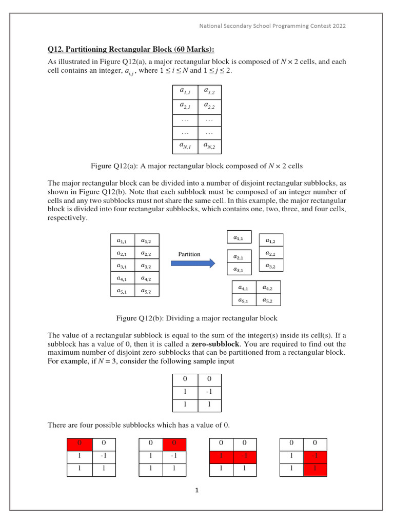 Q12 - Partitioning Rectangular Block - 60 Marks | PDF | Mathematics | Applied Mathematics