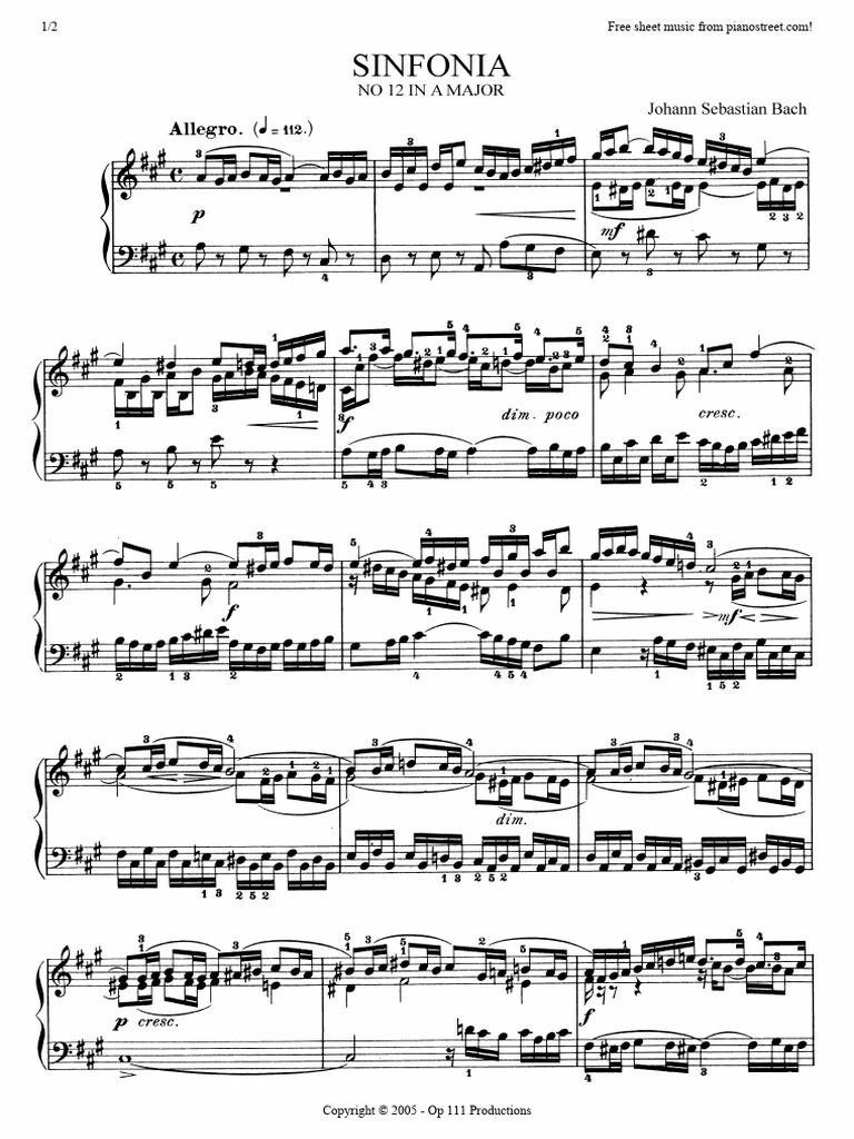 Bach - Sinfonia 12 | PDF