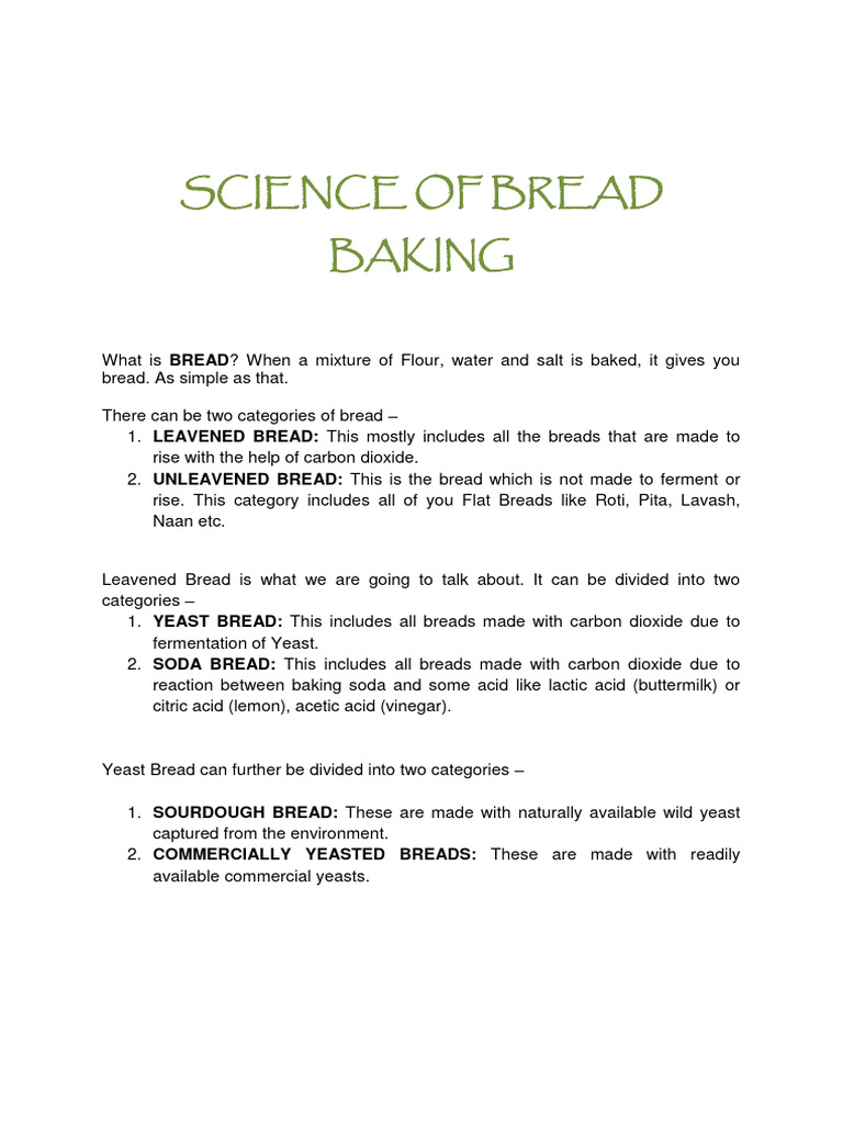 Bread Class 1 | PDF | Breads | Dough