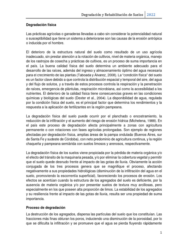 Degradacion Fisica | PDF | Suelo | Degradación ambiental
