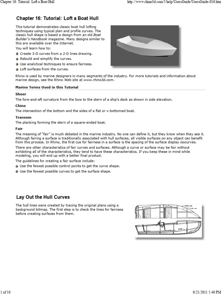 Chapter 16 - Tutorial - Loft A Boat Hull | PDF | Hull (Watercraft) | 3 ...