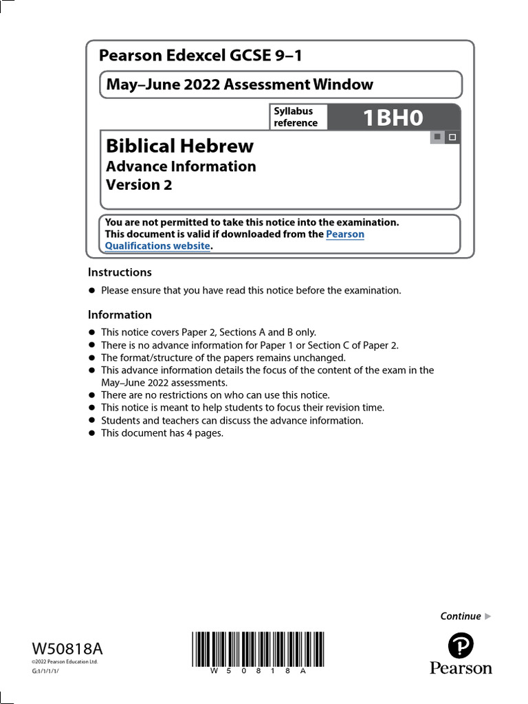 GCSE Biblical Hebrew Exam Guidance | PDF | Educational Assessment And ...
