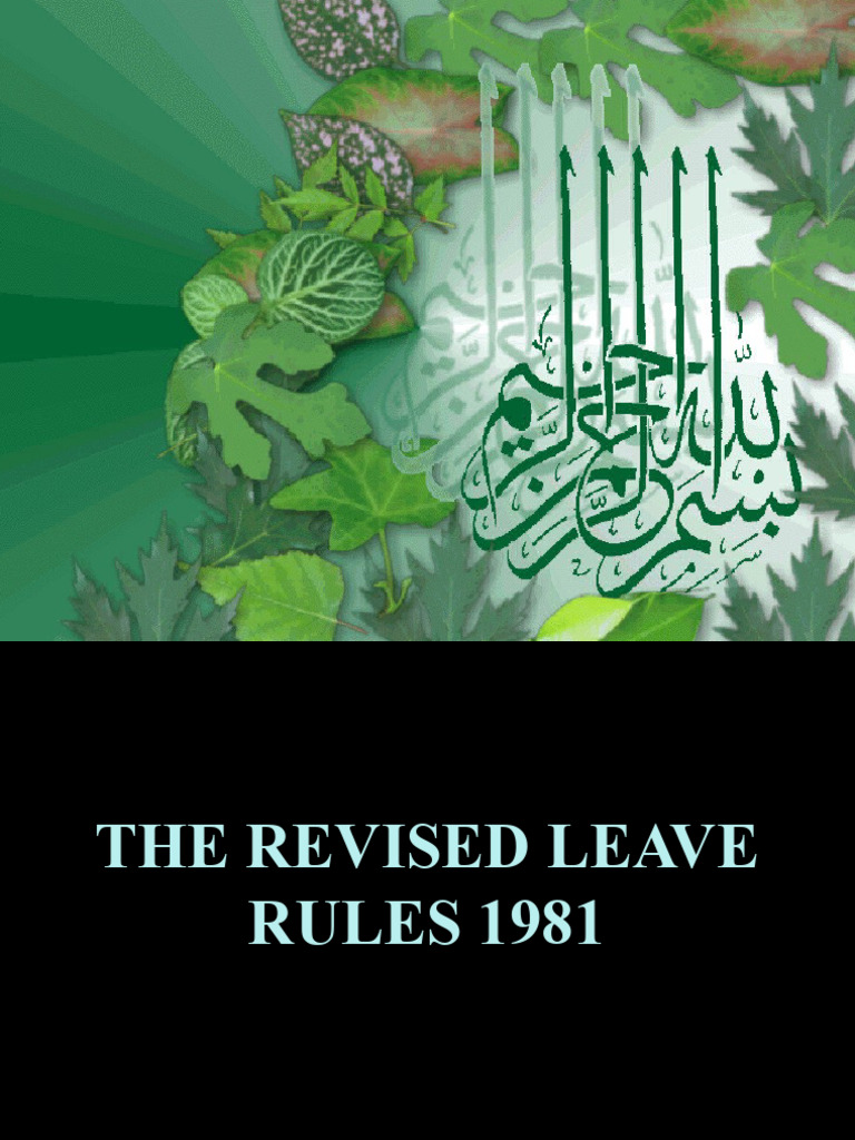 Revised Leave Rules 1981 Overview | PDF | Justice | Crime & Violence