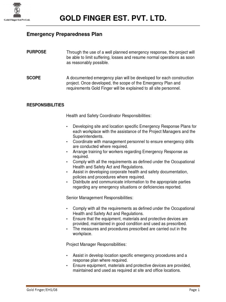6.F.3 ERP | PDF | Occupational Safety And Health | Emergency