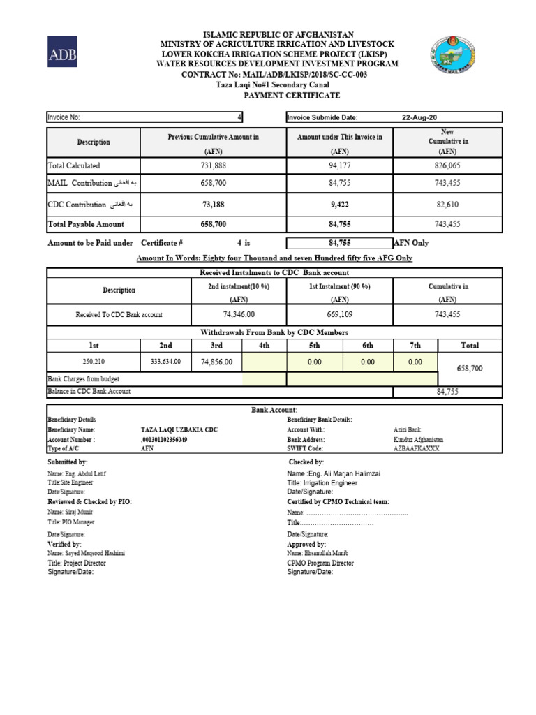 4th-Invoice of Taza Laqi1 SC MAILADBLKISP2018SC-CC-003 | PDF | Masonry ...